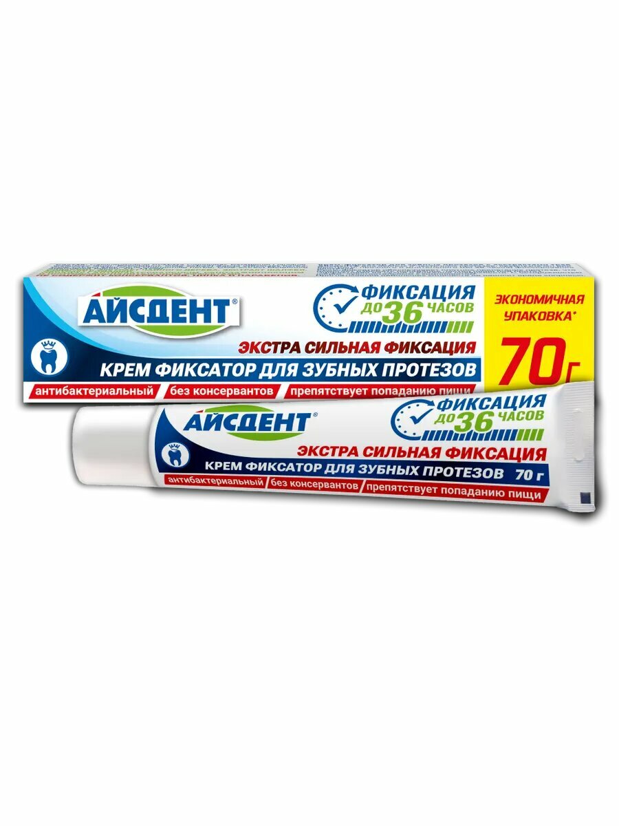Айсдент крем-фиксатор для зубных протезов экстра сильная фик