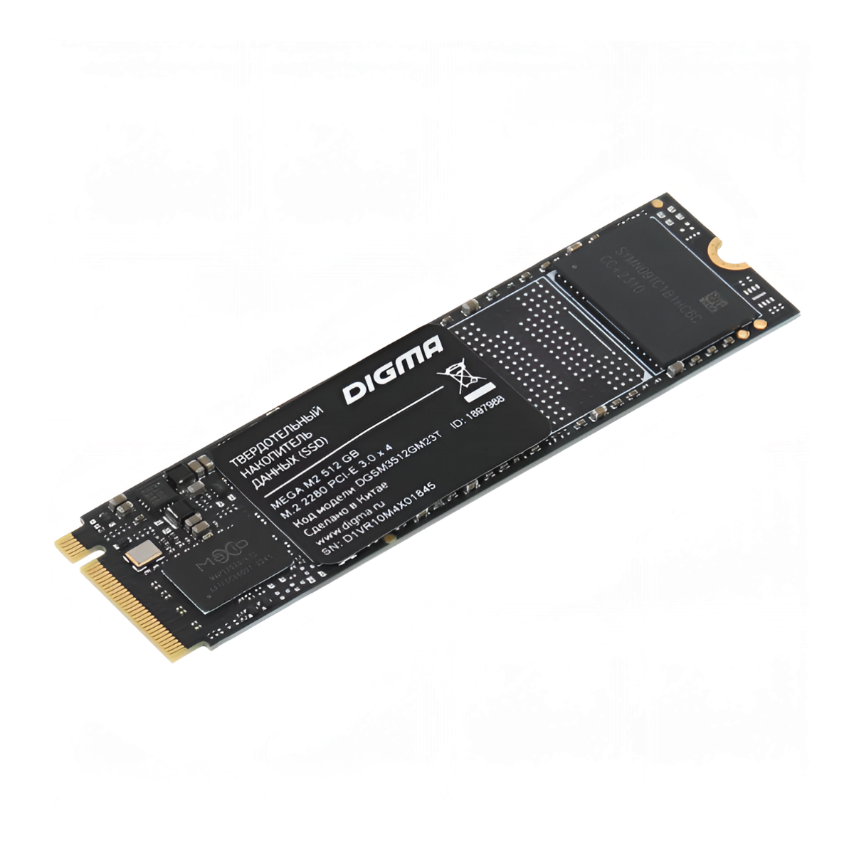 Внутренний SSD-накопитель Digma DGSM3512GM23T черный 512Gb PCI-E 3.0 x4