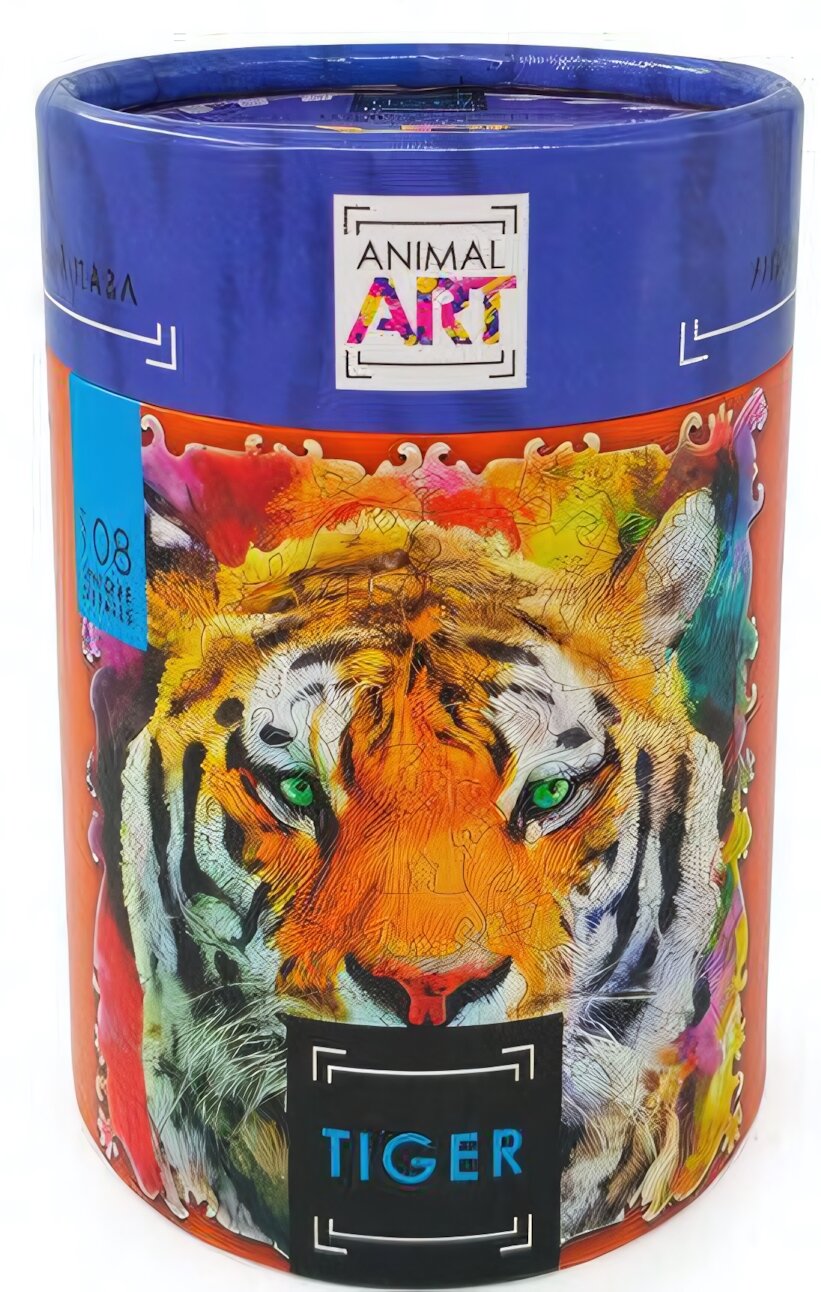Пазл деревянный фигурный Animal Art Тигр 108 деталей, дерево ХДФ, яркое изображение