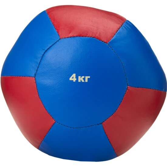 Медбол Made IN Russia 3C146-K64, 4кг, искусственная кожа, диаметр 21 см, сине-красный
