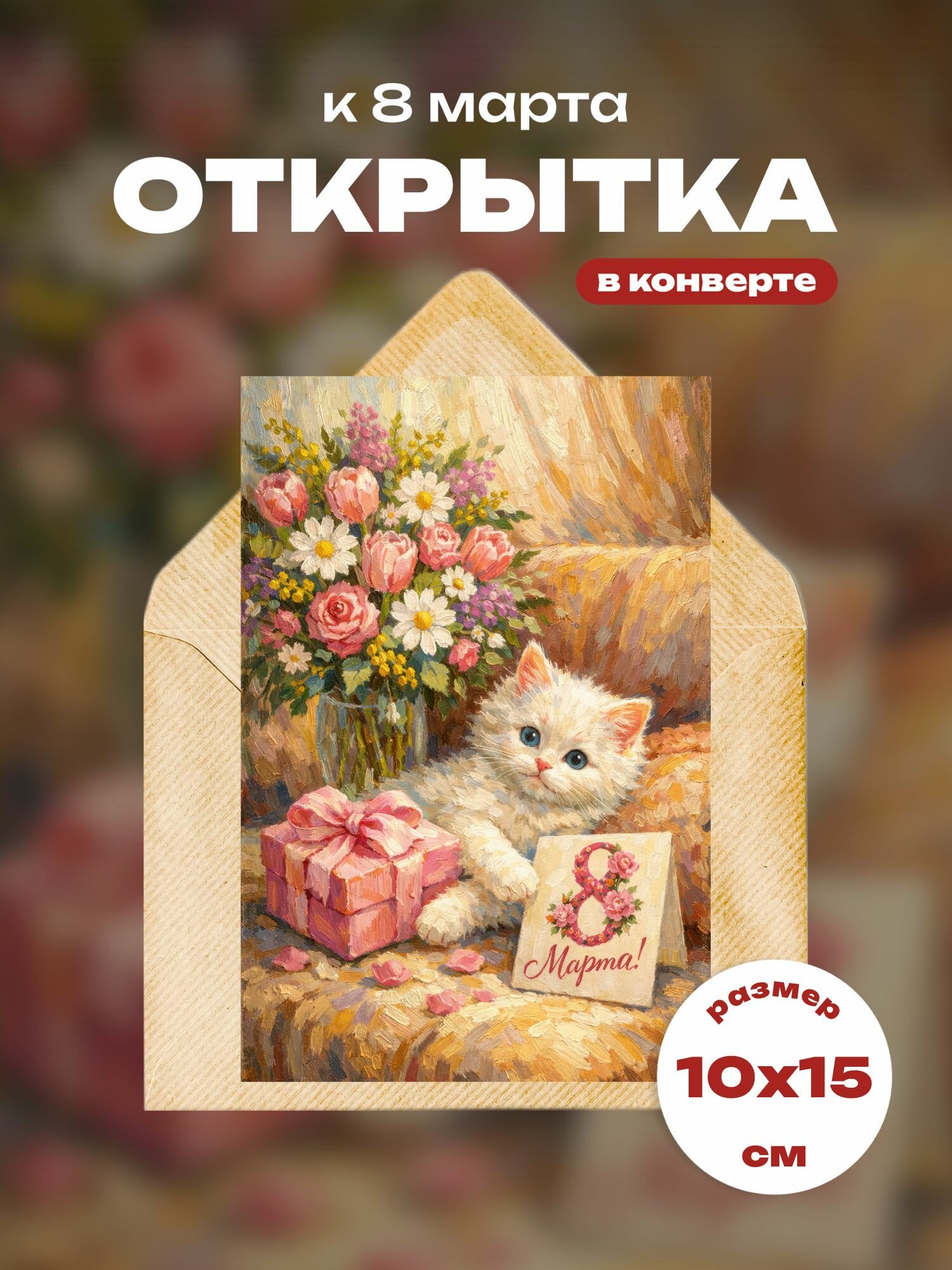 Открытка с 8 марта 1 шт