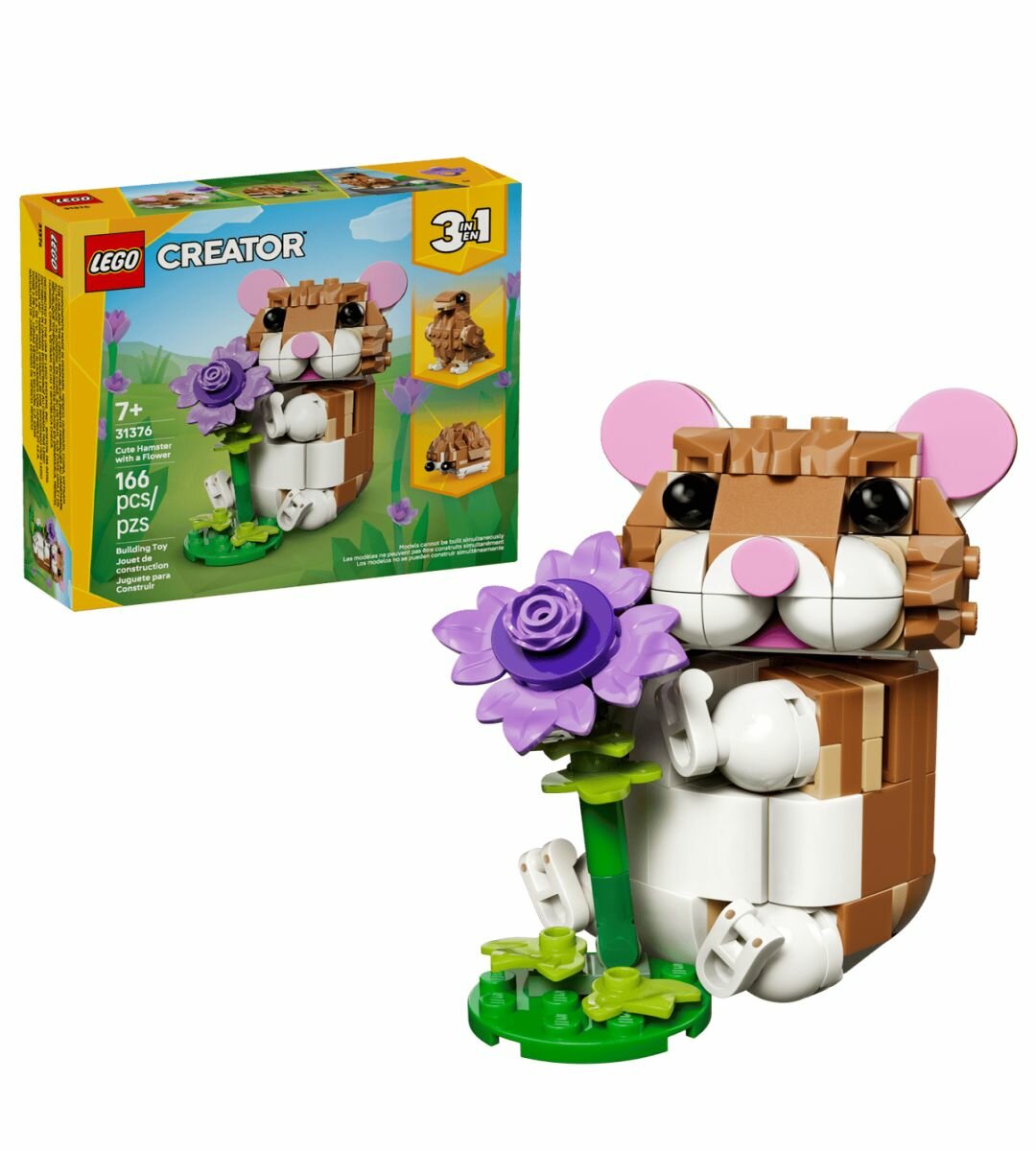31376 Пластиковый Конструктор Lego Creator 31376 3 in 1 Cute Hamster with a Flower Милый хомяк с цветком 3 в 1
