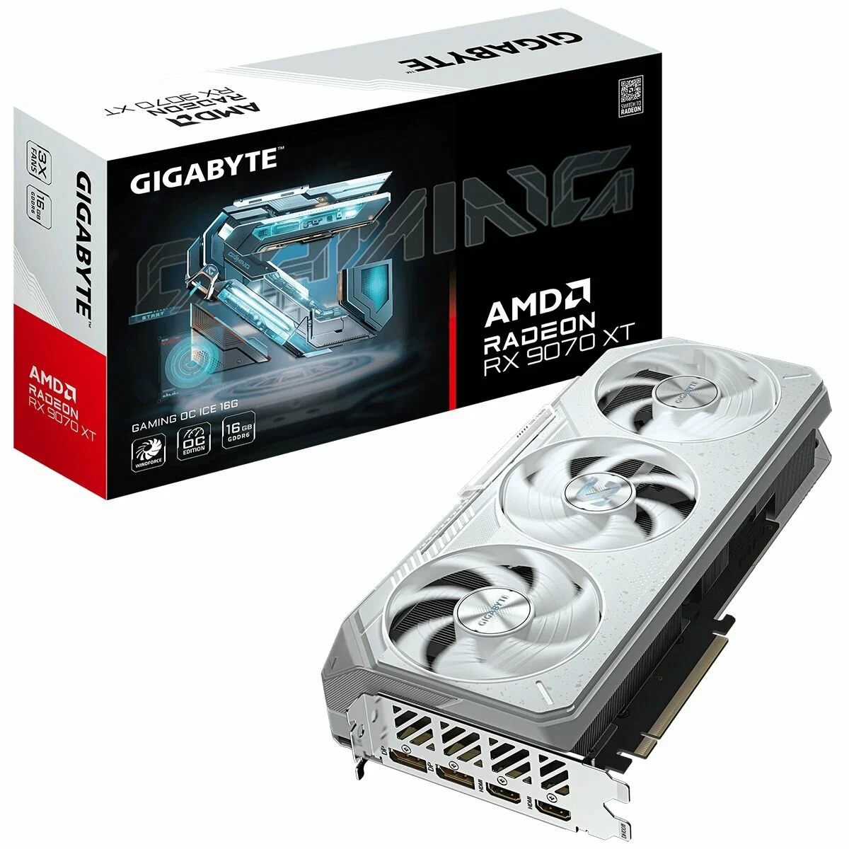 Видеокарта GIGABYTE Radeon™ RX 9070 XT GAMING OC ICE 16G (GV-R907XGAMINGOCICE-16GD)