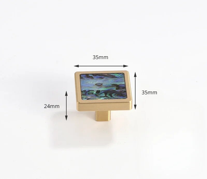 Ручки для дверей из ракушек и латуни TINYHOB 128 мм C-7230-L-35MM