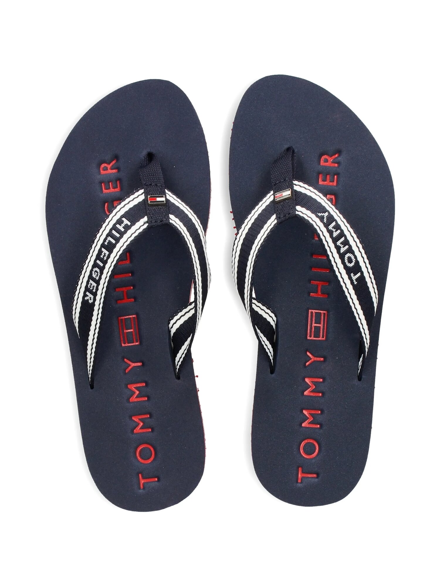 Шлёпанцы TOMMY HILFIGER Striped flip-flops, размер 41 EU, blue — фото 1