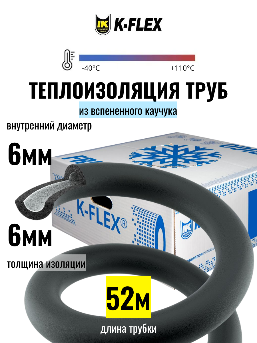 Изоляция для труб K-FLEX 06х006-52 ST FRIGO / Для медных труб кондиционера диаметром 1/4"