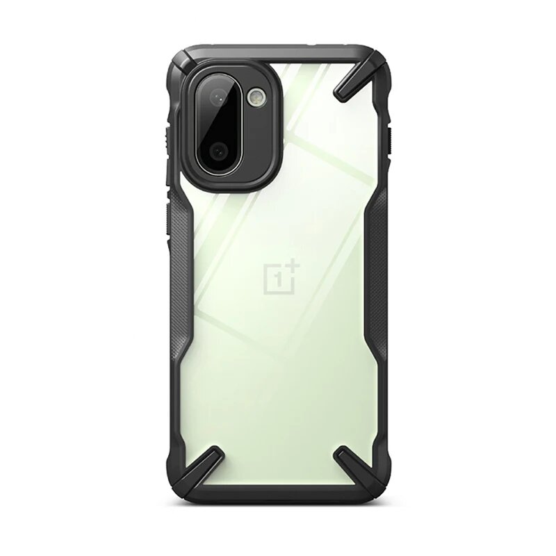 Чехол Ringke Fusion-X, совместимый с OnePlus 15R, усиленный бампер, прозрачная жесткая Black for 15R
