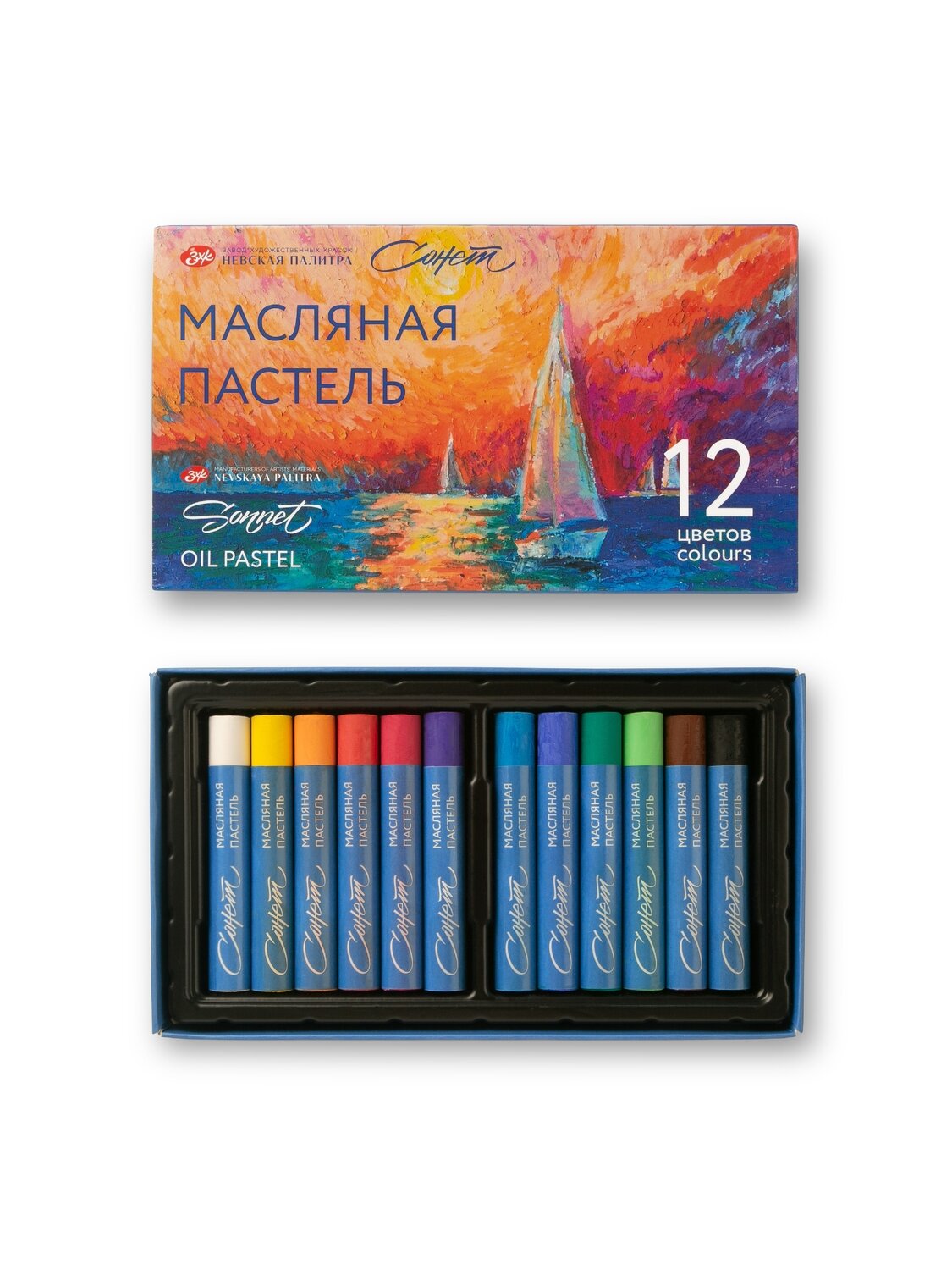 Набор пастели масляной круглой сонет 12цв. картонная уп-ка