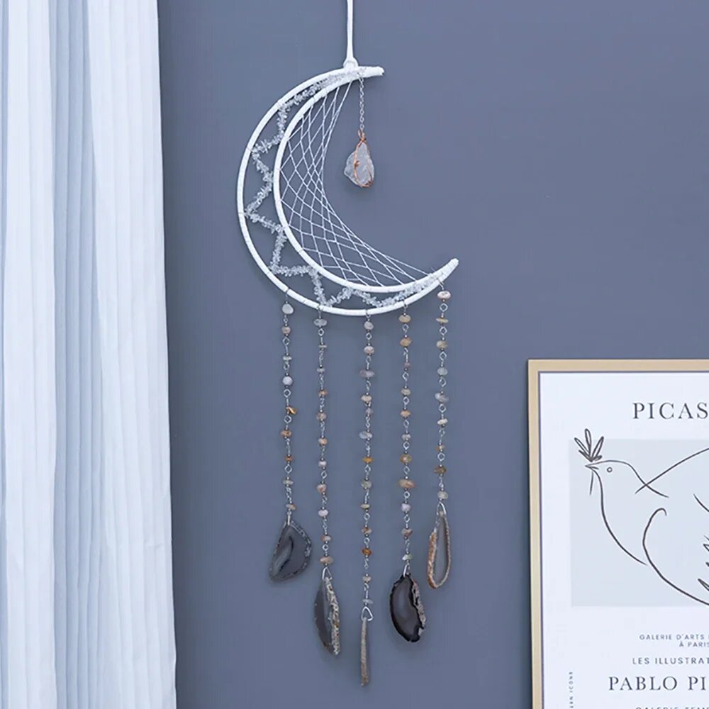 Лунный ловец снов из агата 7 чакр