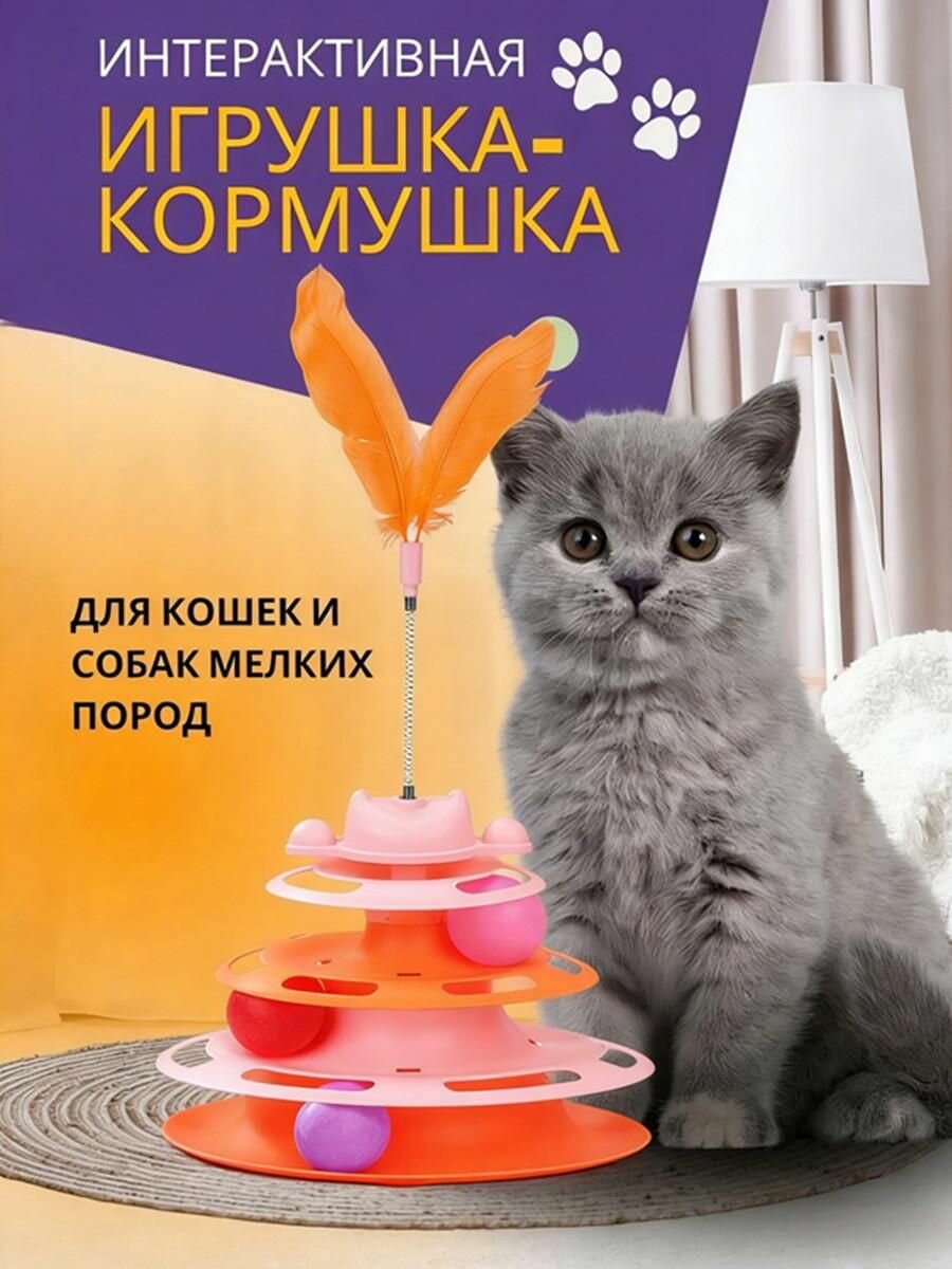 Игрушка-стакан для кошек / Башня для животных, пирамида для кошек