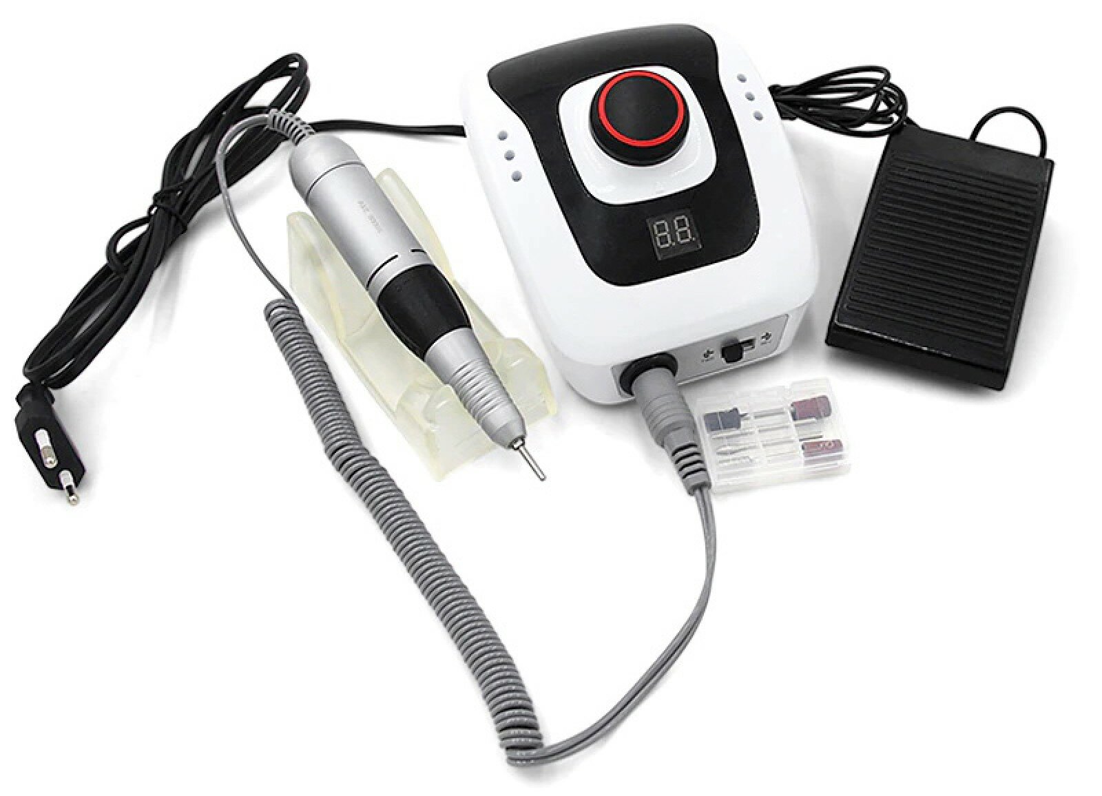 Профессиональная электрическая машина для полировки и шлифования ногтей MyPads A130-146 с педалью и насадками