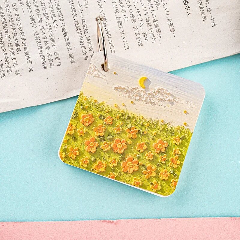 80 листов бумажных блокнотов с рисунком маслом, фонарики с кольцами, спиральные Детские дневные книги, школьные канцелярские принадлежности