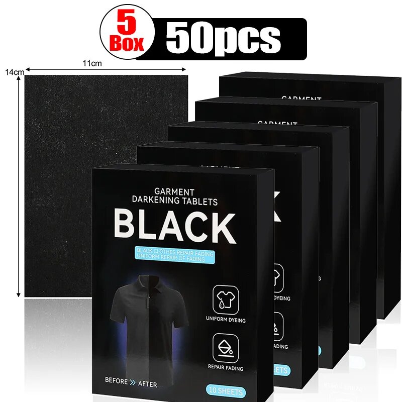 5 Box Черные листы для восстановления цвета одежды, 50шт