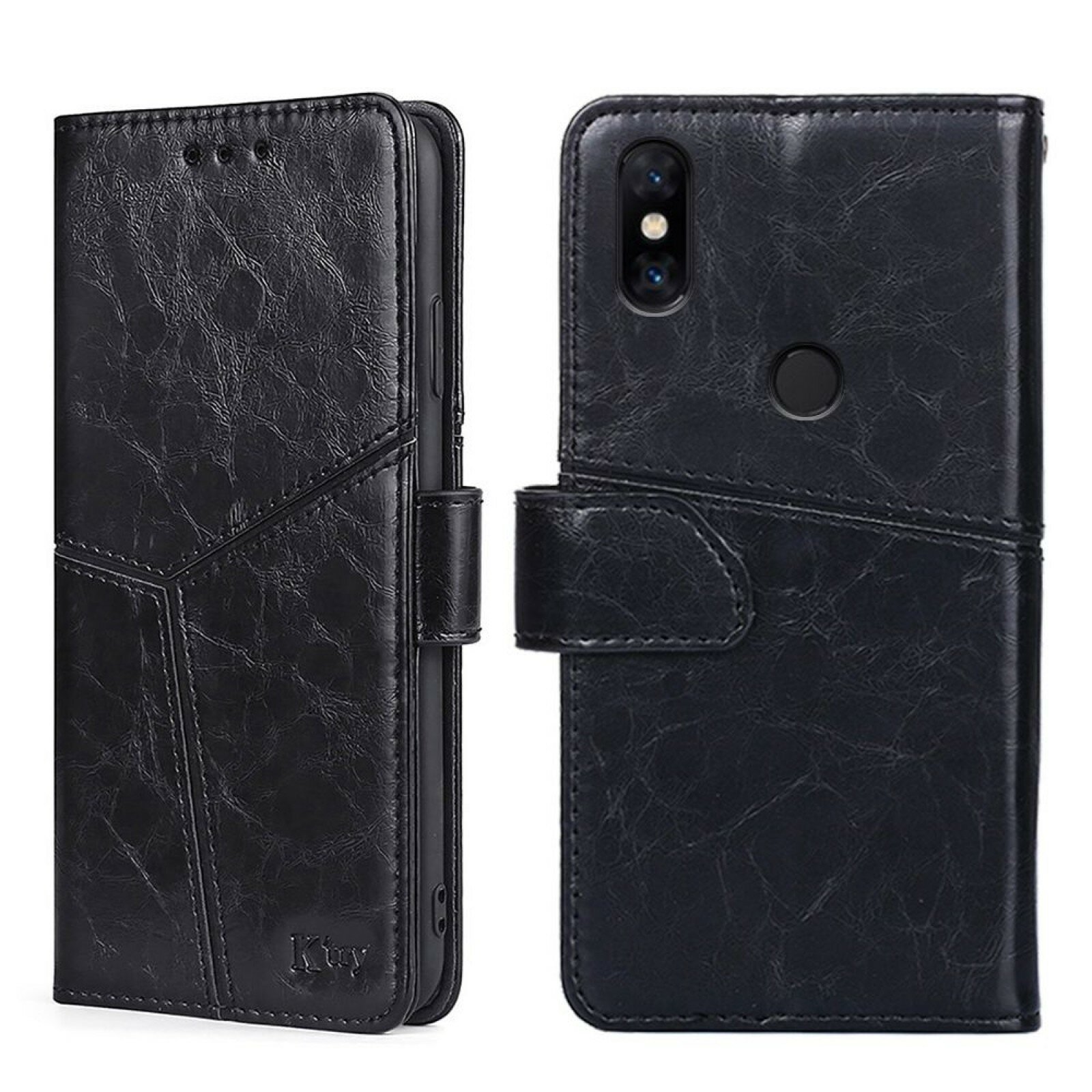 Чехол-книжка MyPads для Xiaomi Mi Mix 3 с магнитным замком и отделением для карт, черный
