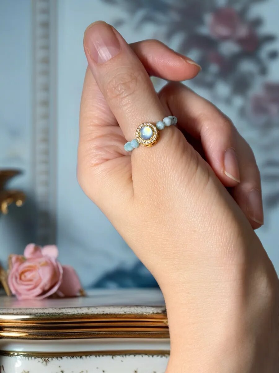 Кольцо, аквамарин