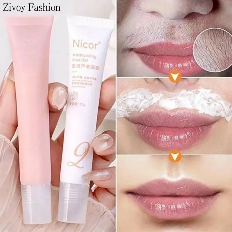 Крем для депиляции лица и тела с сывороткой алоэ 25 г, безболезненное удаление волос