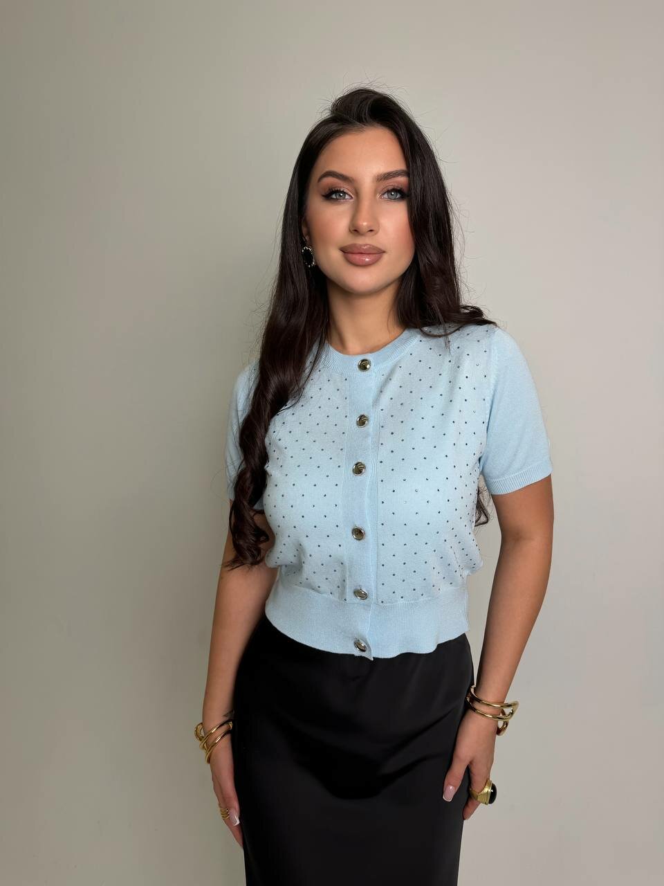 Кардиган  со стразами