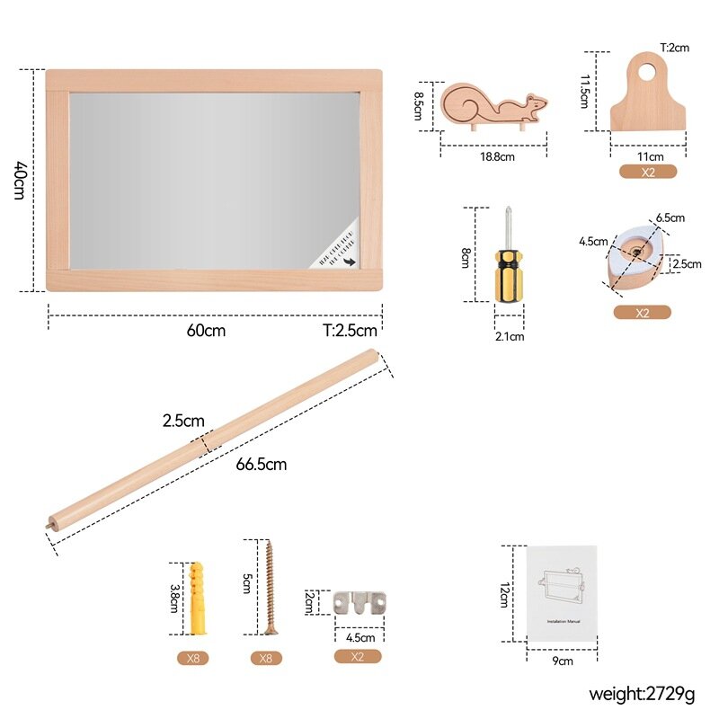 Новое трансграничное Монтессори-зеркало с подлокотниками для визуальной стимуляции, игрушка для раннего развития ребенка, тренировки стояния, домашняя игрушка.