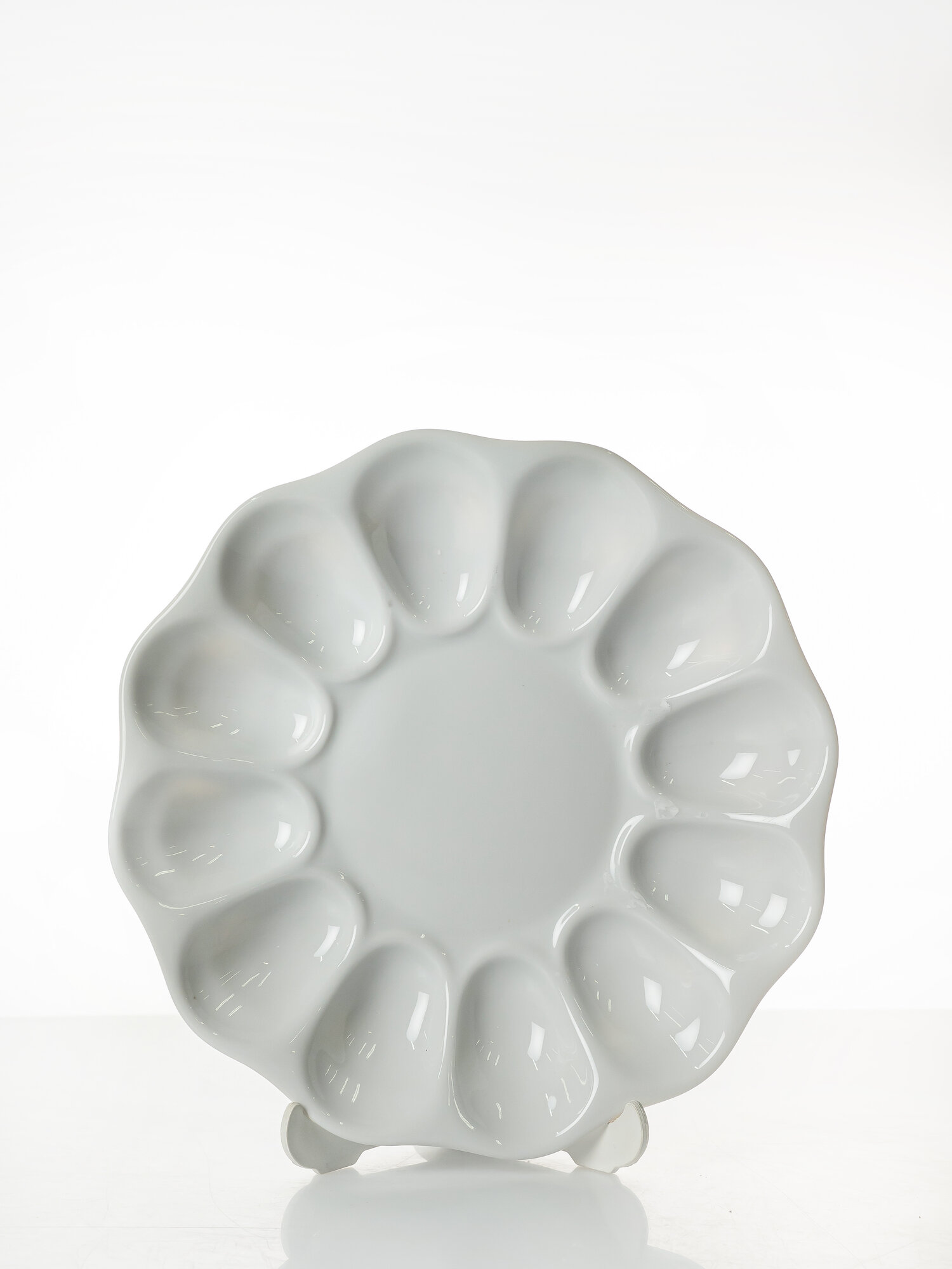 Блюдо фарфоровое для яиц - 220 мм, "Белый", Добрушский фарфоровый завод