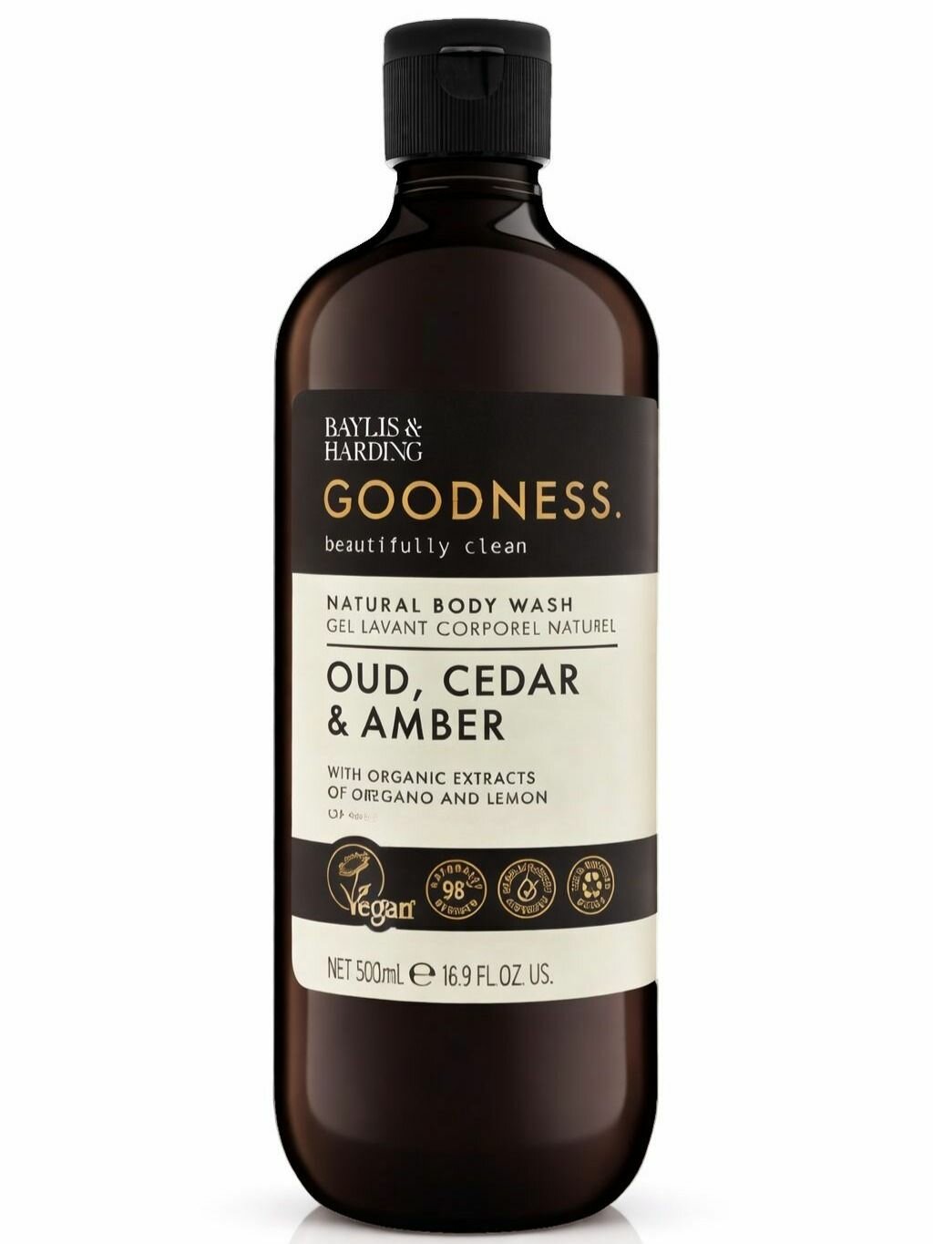 Baylis & Harding, Goodness Oud, Cedar & Amber, Гель для душа, 500 мл