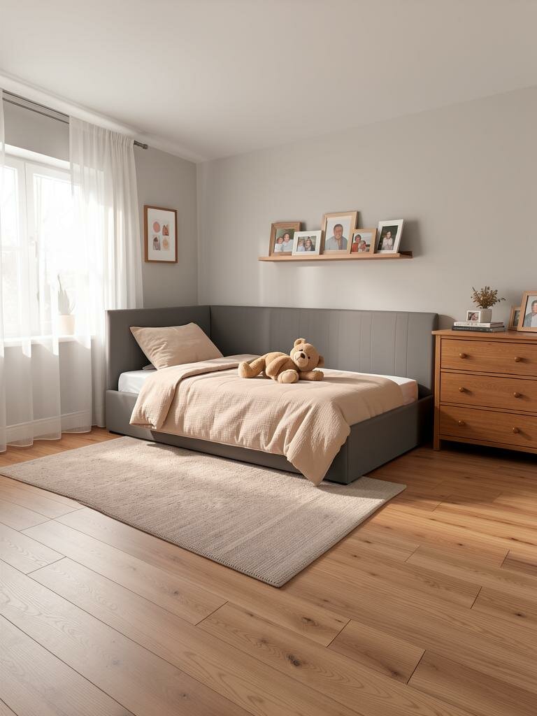 Кровать М-Стиль "Хагги", с подъемным механизмом, 120x200 см, серый велюр