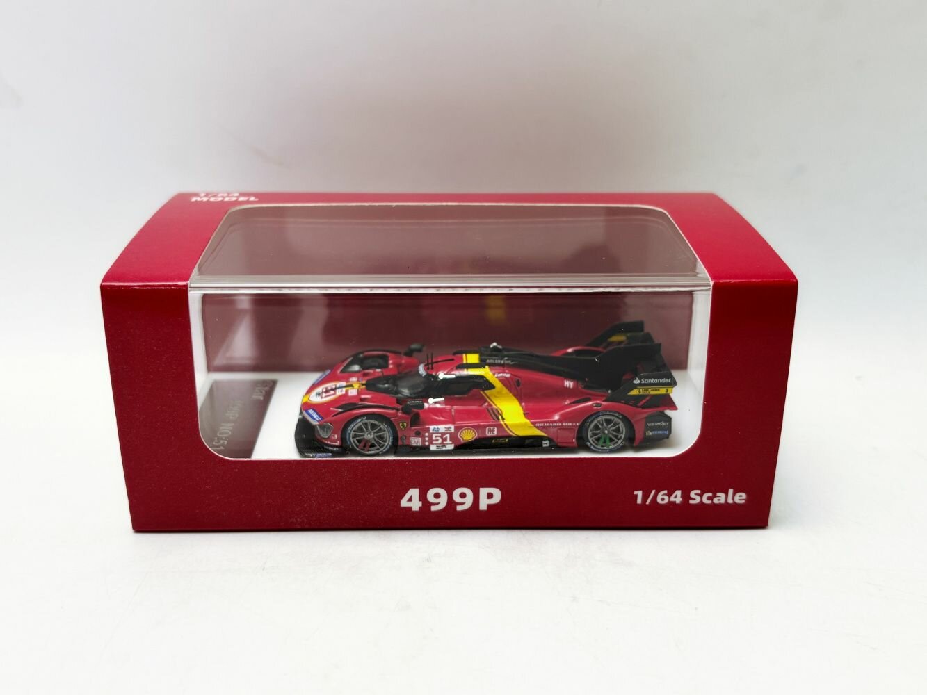 Модель 1/64 Ferrari 499P 2023 автомобиля из смолы Автомобиль для гонок на выносливость <24 часа Ле-Мана>