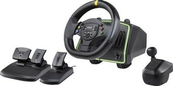 Руль Defender Dominion, черно-белый, 20 кнопок, педали, для PS/PC/Xbox