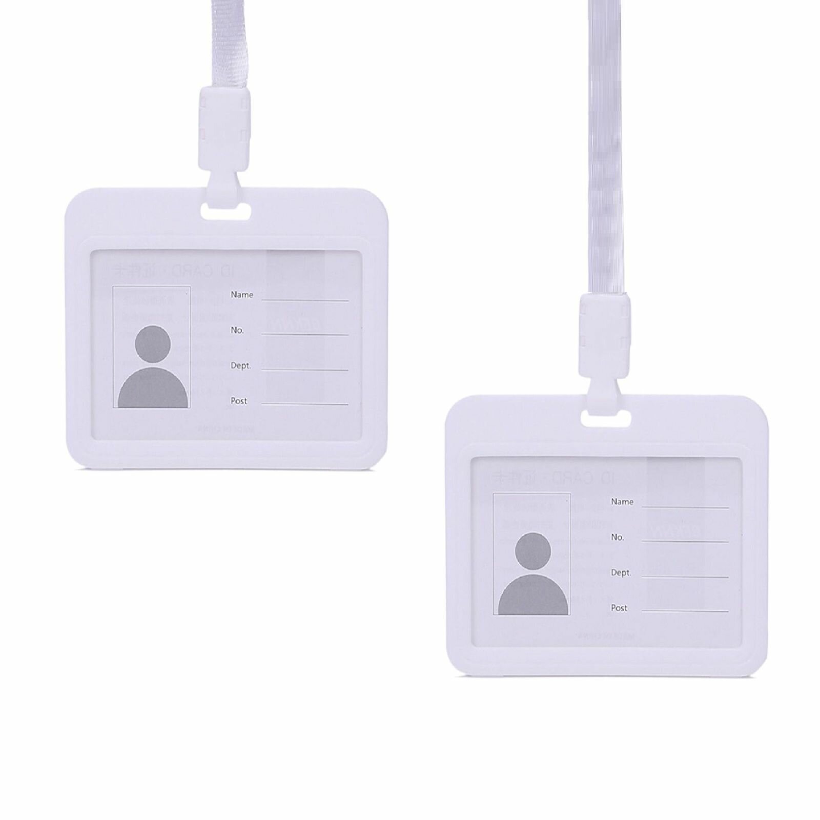 Два бейджа на ленте 8,5 х 5,4 см для пропусков белый