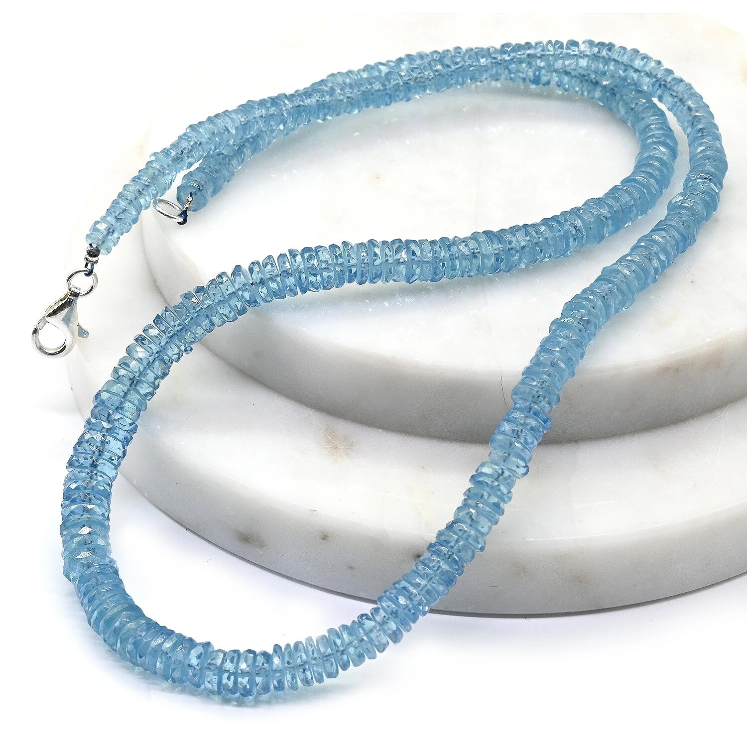 Бусы, аквамарин