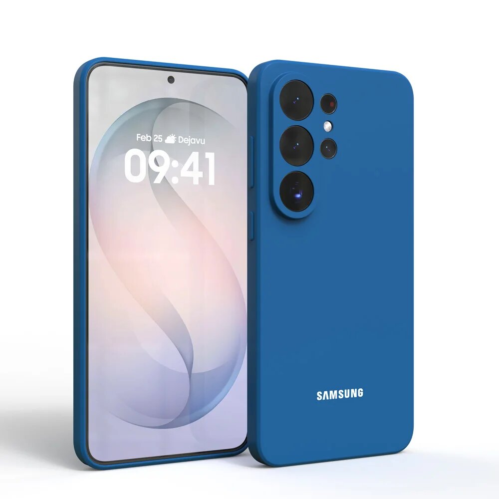 Синий силиконовый чехол Samsung Galaxy S23/S24/S25/S26