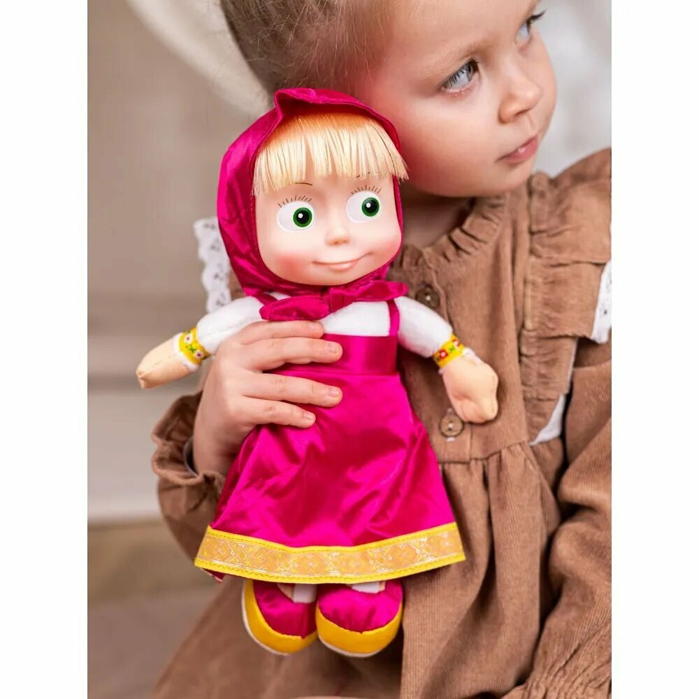 Мягкая игрушка Маша и медведь, музыкальная кукла Маша 30 см