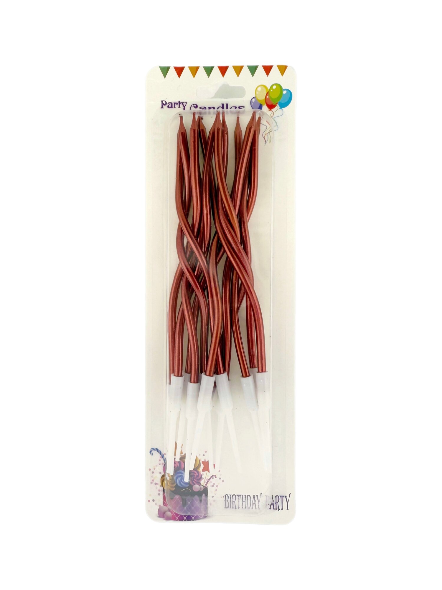 Свечи для торта, волнистые, парафиновые, на гильзе, боровые, 12.5 см, 12 шт.