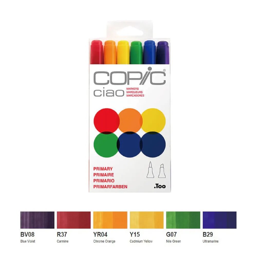 Copic Маркер Спиртовой, 6 шт. для скетчинга, для флипчарта