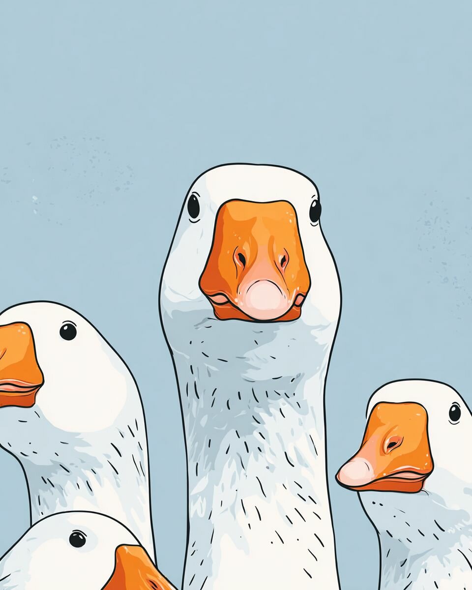 Картина по номерам 40*50 портрет гусей