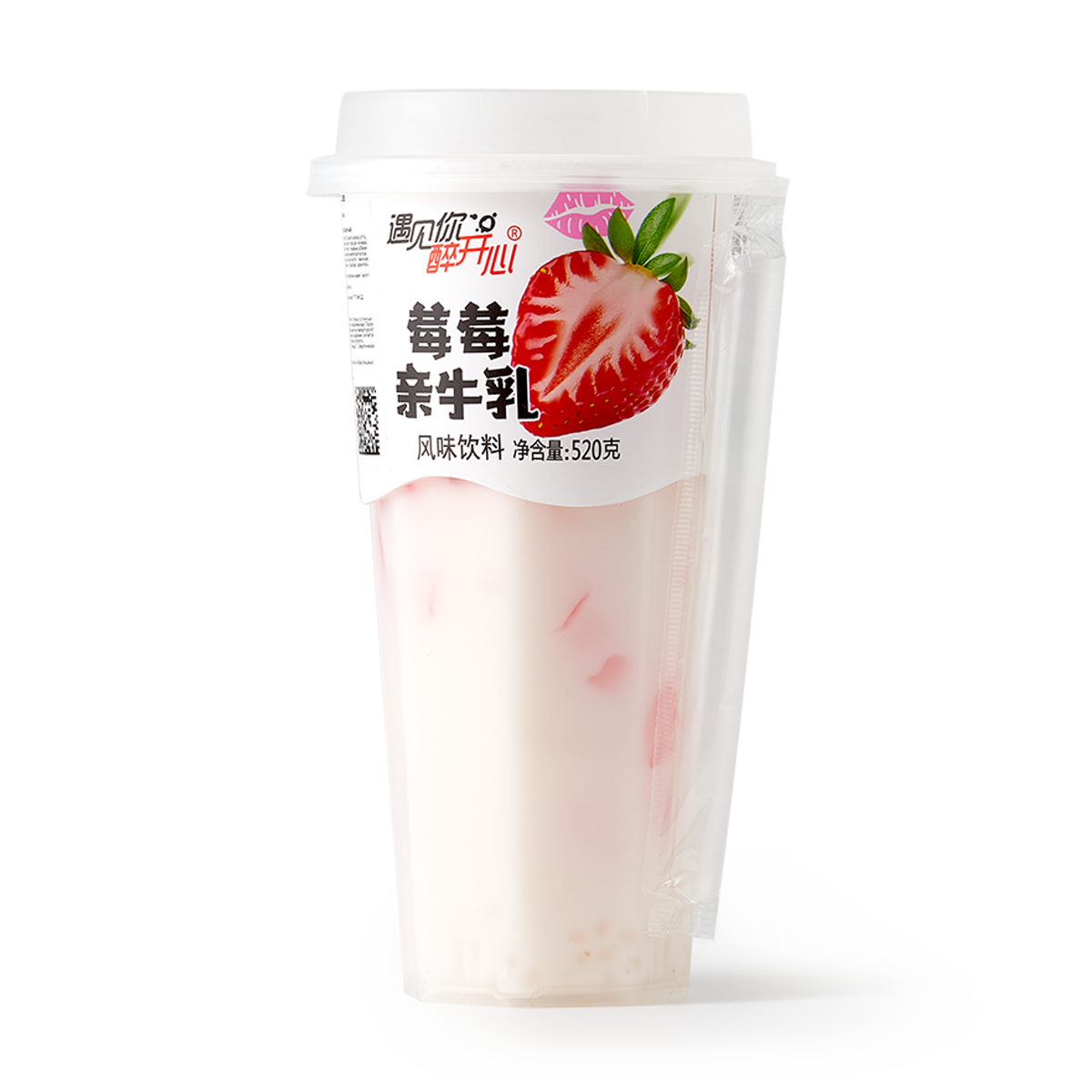 Молочный напиток Yujianni, со вкусом клубники, стакан, 520 мл