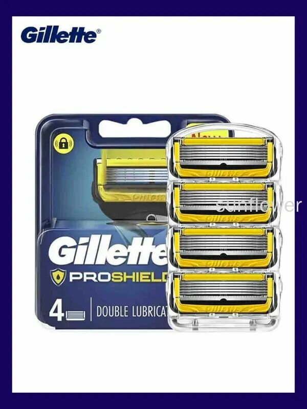 Gillette Fusion5 ProShield Сменные кассеты для мужских бритв,4 шт.