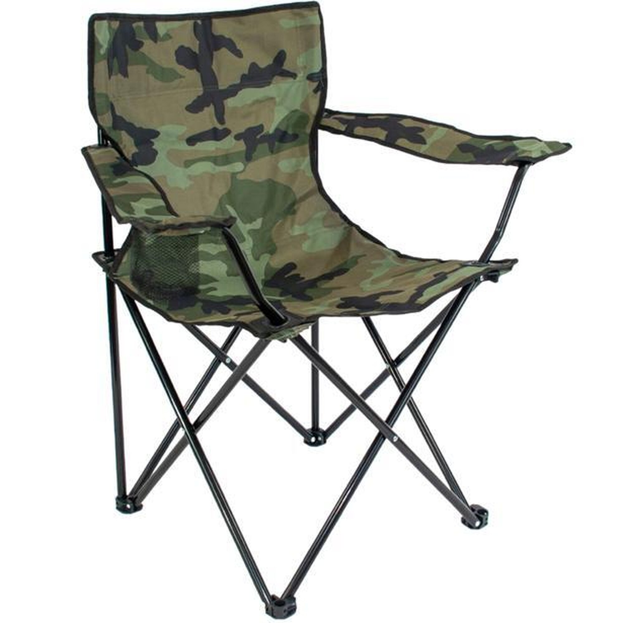 Decathlon Кемпинговый стул Enero Camp Camuflage - со стальным каркасом, макс. нагрузка до 100 кг, складной. Цвет многоцветный