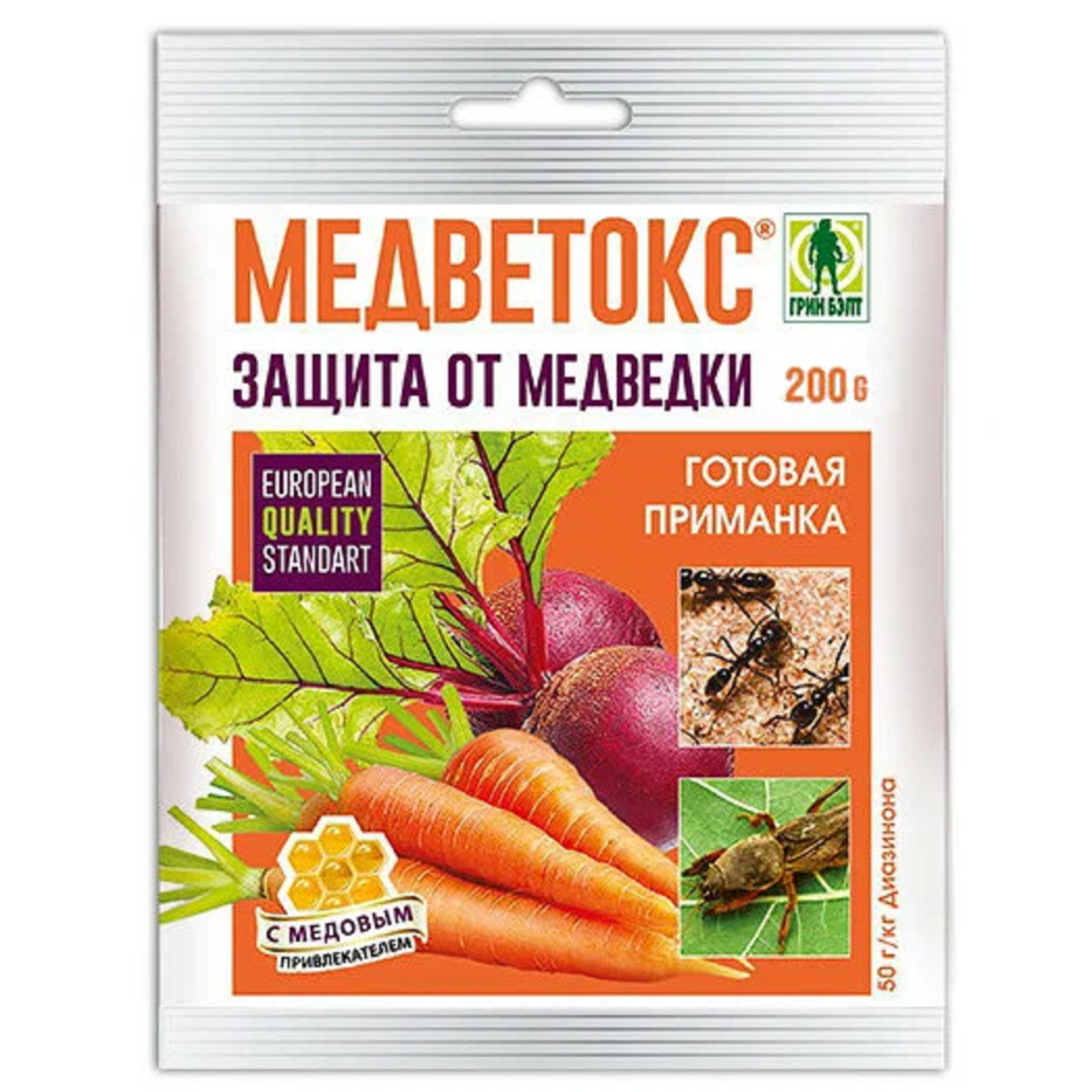 Приманка Green Belt "Медветокс" от медведки и муравьев, гранулы, 200 г