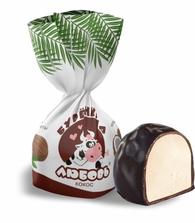 Конфеты Кондитерская фабрика Пермская "Буренкина любовь. Кокос", 1 кг