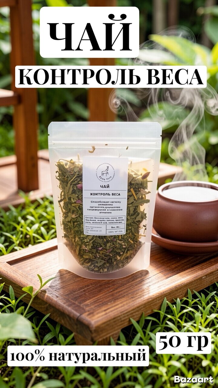 Чай травяной сбор трав для контроля веса и похудения Душа леса