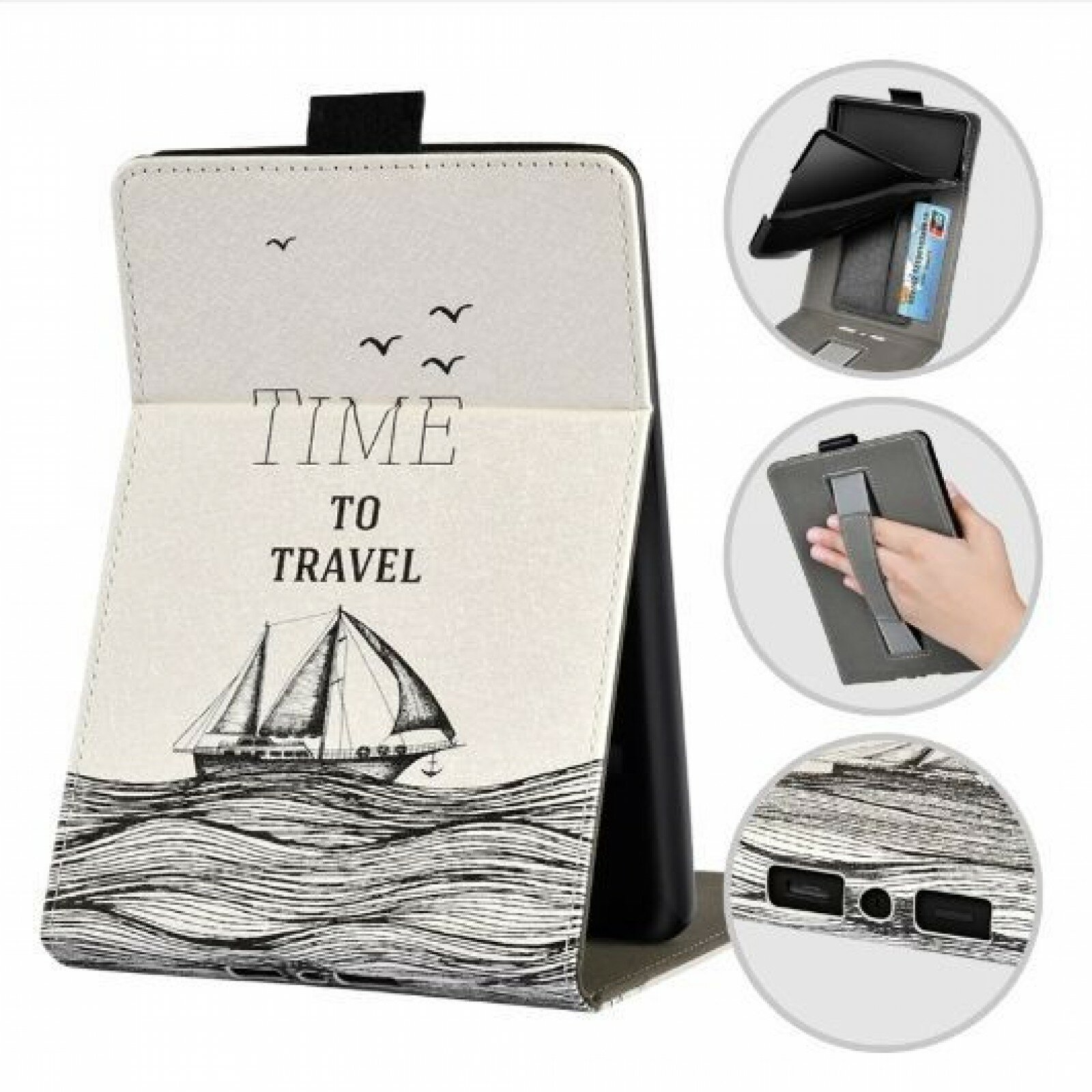 Чехол MyPads для Kindle Paperwhite 1/2/3/4 (10th Gen) с ремешком и функцией стоячих скобок