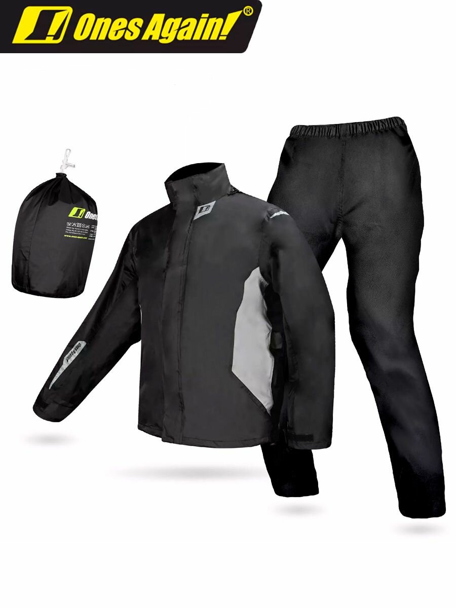 Дождевой мотокомплект Ones Again SJ08 / Дождевик-ветровка и непромокаемые штаны