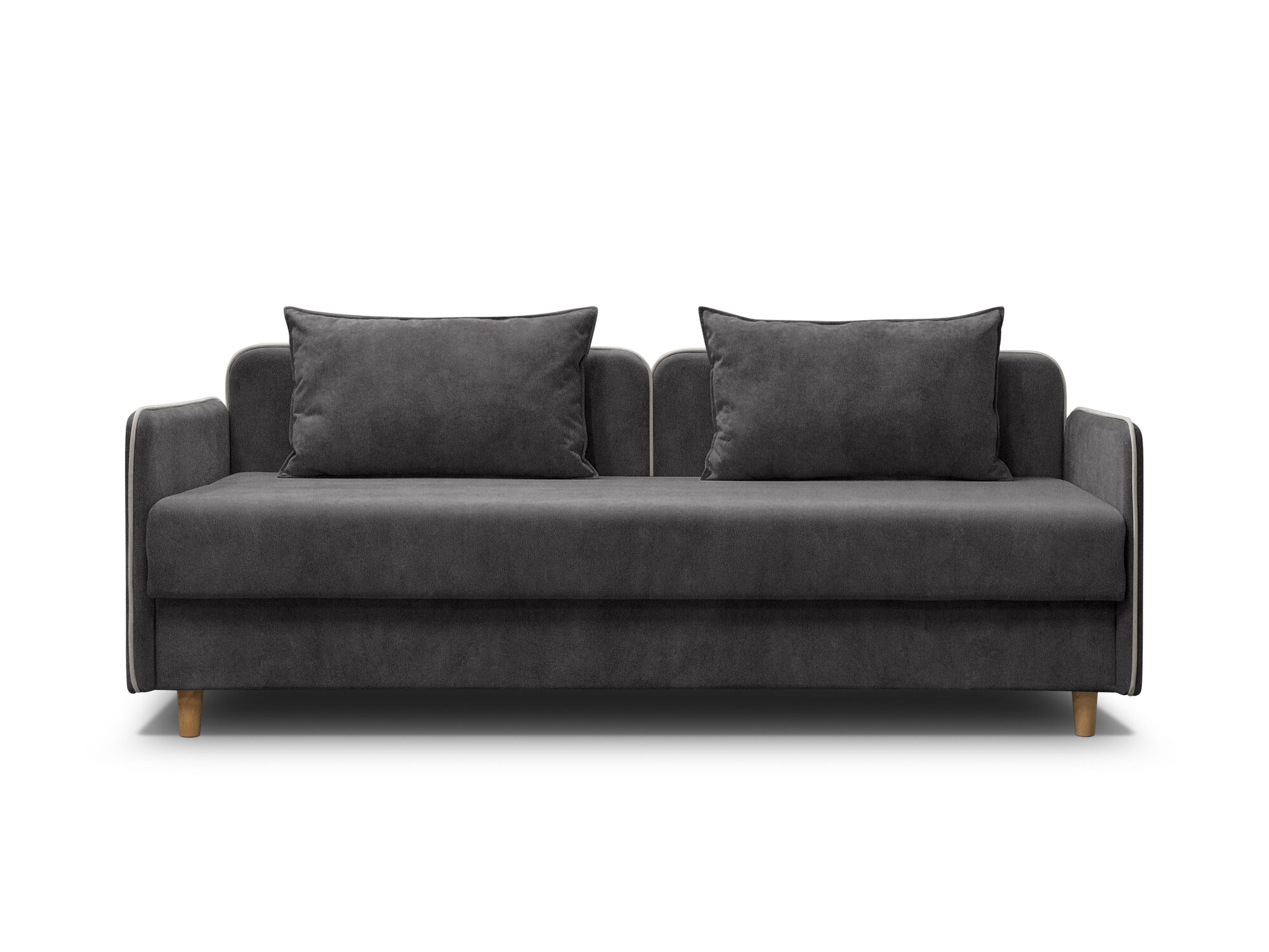 Тахта-диван односпальная "Росмебель Соло" с фанерным ящиком, велюр, 205х84х75, темно-серый