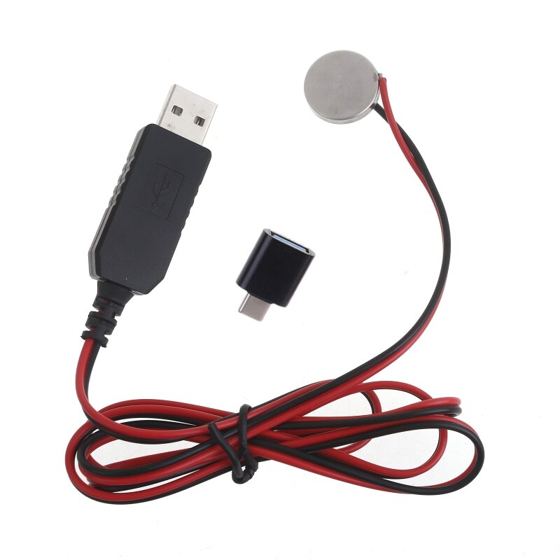 Кабель для зарядки Фиктивного аккумулятора USB-3V CR2032 с Адаптером Type-C Замените Аккумулятор CR2032 3V для Устройств с питанием от CR2032