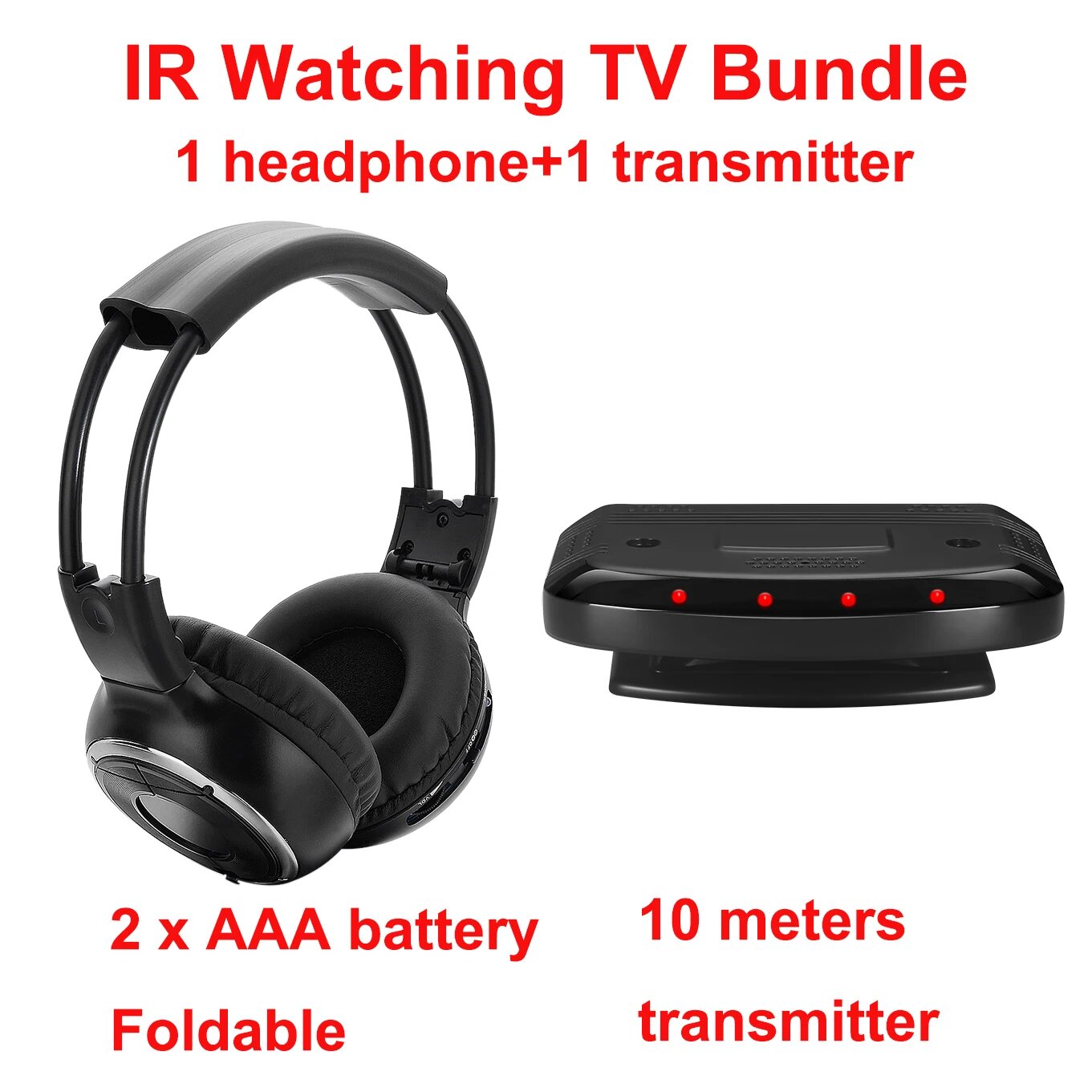 Инфракрасные стерео беспроводные передатчики ИК для ПК, ТВ, DVD, совместимые со всеми 1 TX and 1RX