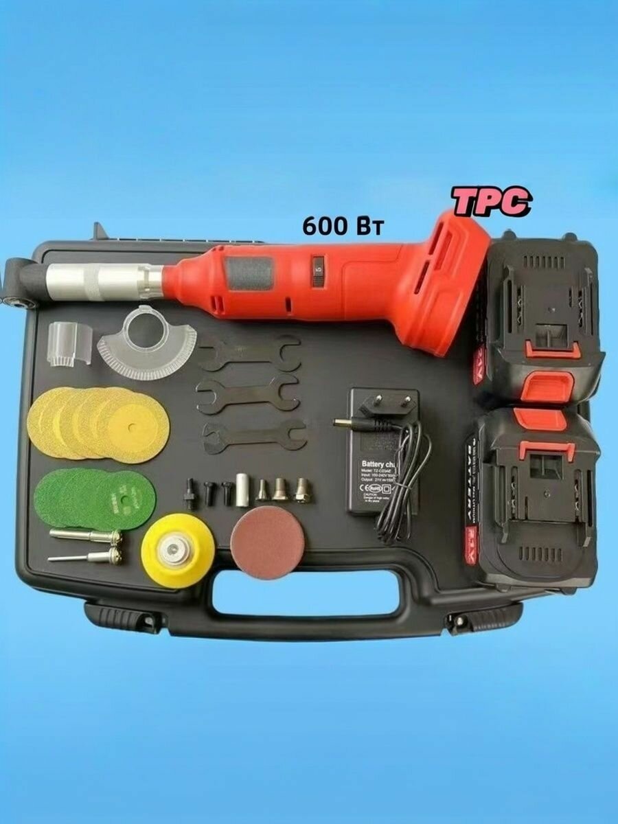 Гравер угловой электрический для керамогранита 600 Вт, 15000 об/мин с усиленным валом и алмазными дисками