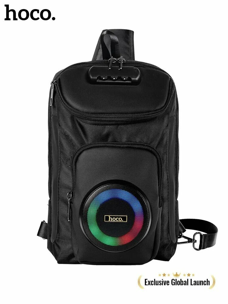 Рюкзак-колонка Hoco HC42, Bluetooth 5.4, 8 Вт, LED-подсветка, 2500 мАч, 6 л, для велосипеда и походов