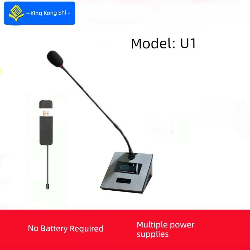Беспроводной микрофон для конференций USB с гусиным шеей, 1-1 канал, серебристый