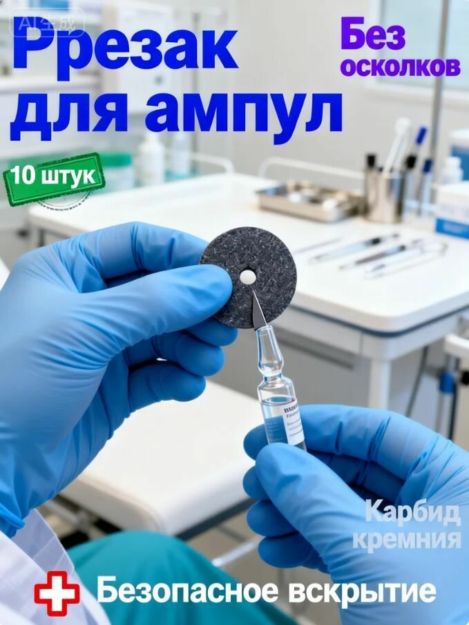 Резак для вскрытия ампул 10 шт, диск для подпиливания, пилка для ампул, медицинский инструмент для медсестер и домашней аптечки