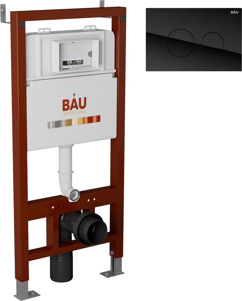 Комплект Инсталляция Bauedge Pro Q111300 / Кнопка Dream Q00011 цвет черный